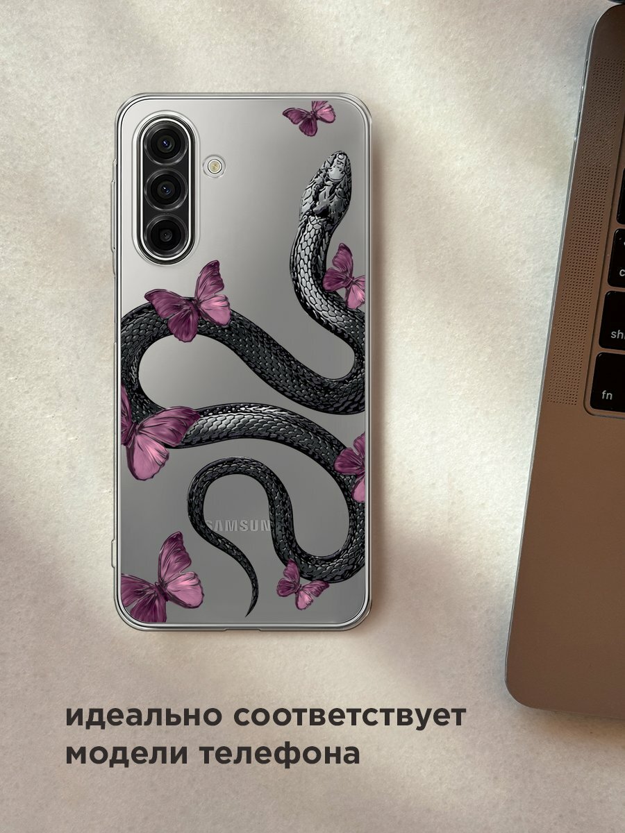 Чехол на Samsung Galaxy A17/A18 / Самсунг А17/А18 с принтом "Snake and butterflies 2" — фото 1