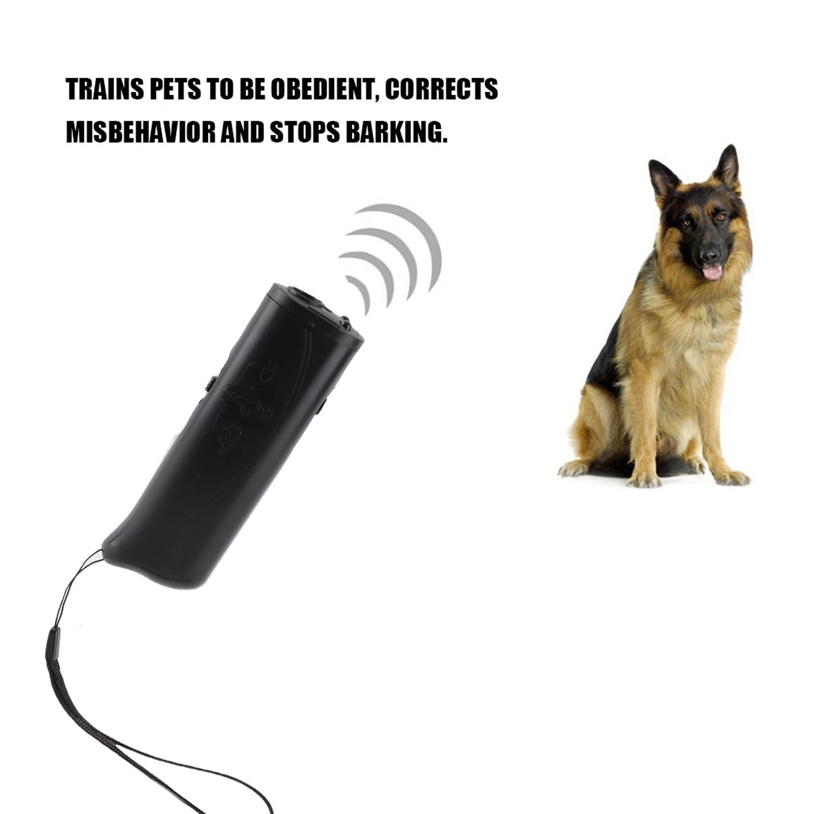 3 в 1 устройство против лая, останавливающее лай, портативное портативное ультразвуковое устройство для отпугивания собак, устройство для дрессировки с черным светодиодом
