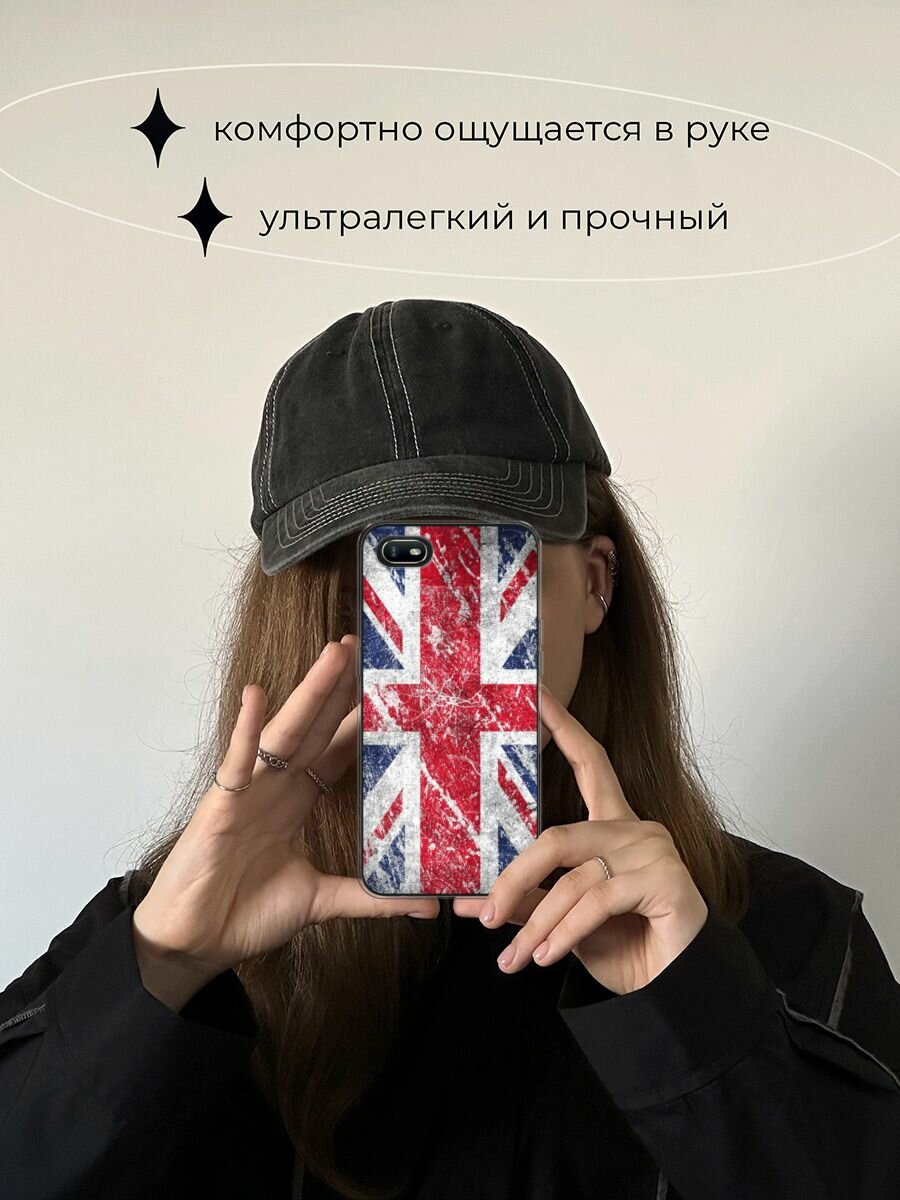 Силиконовый чехол на Oppo A1k / Оппо А1к с принтом "Флаг британский" — фото 1