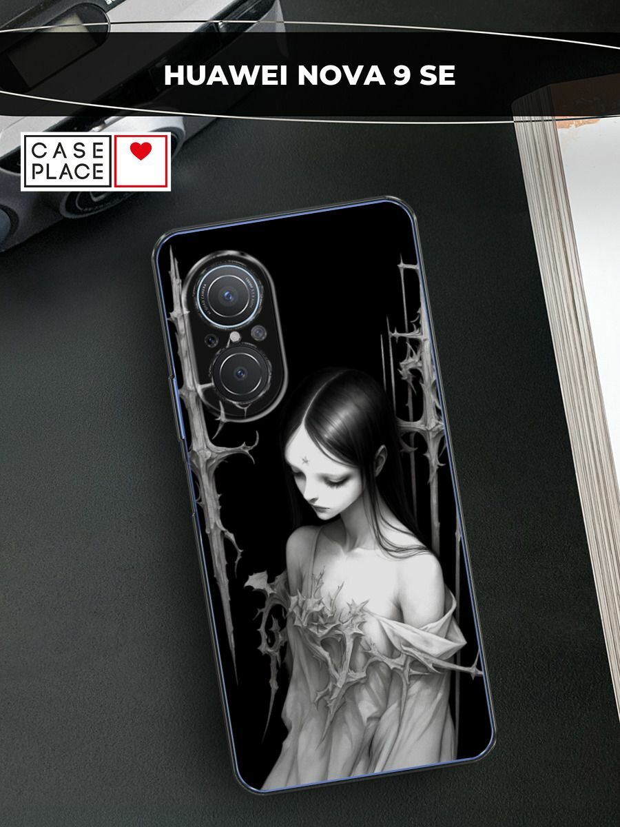 Чехол на Huawei Nova 9 SE / Хуавей Нова 9 SE с принтом "Грустная готическая девушка"
