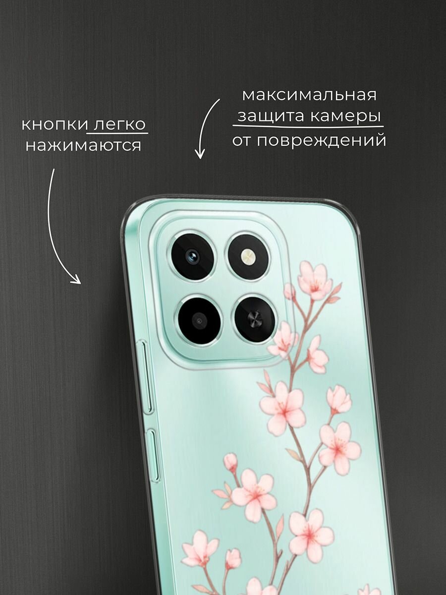 Чехол на Honor X6c / Хонор X6c с принтом "Веточка сакуры 2" — фото 1