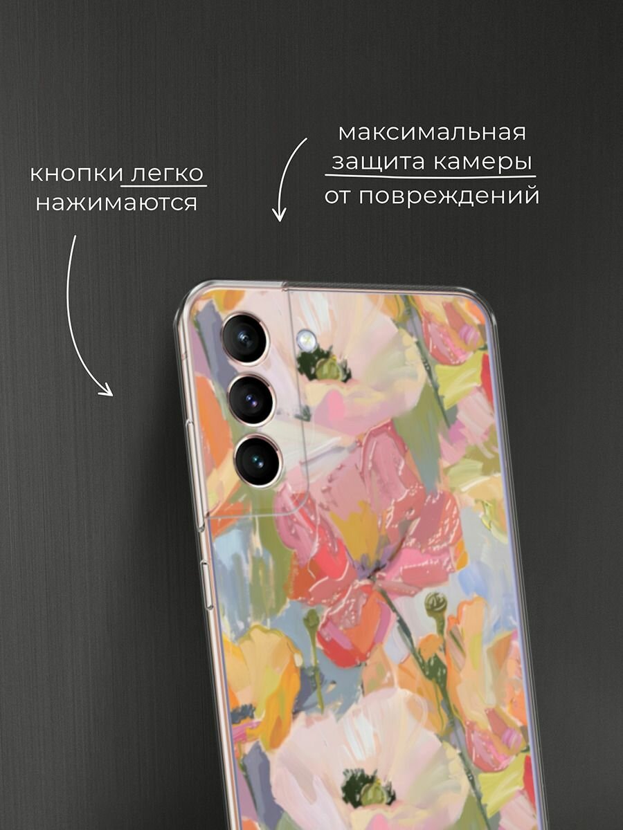 Чехол на Samsung Galaxy S21 + / Самсунг Галакси S21 Плюс с принтом "Акварельные анемоны" — фото 1
