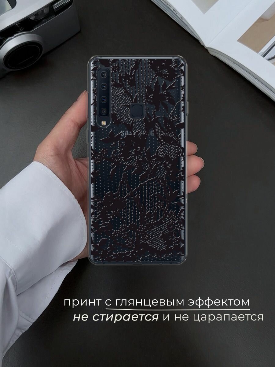 Чехол на Samsung Galaxy A9 2018 / Самсунг Галакси А9 2018 с принтом "Черная сетка" — фото 1