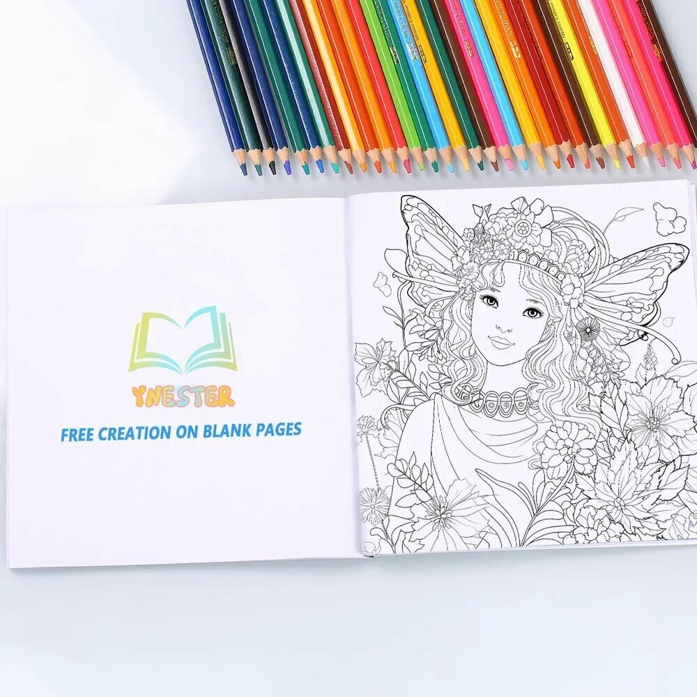 Книжка-раскраска цветочная фея, Альбом для рисования эльфы, высокое качество Книга каракулей 30 см*21 см, подходит для раскрашивания как взрослыми, так и детьми