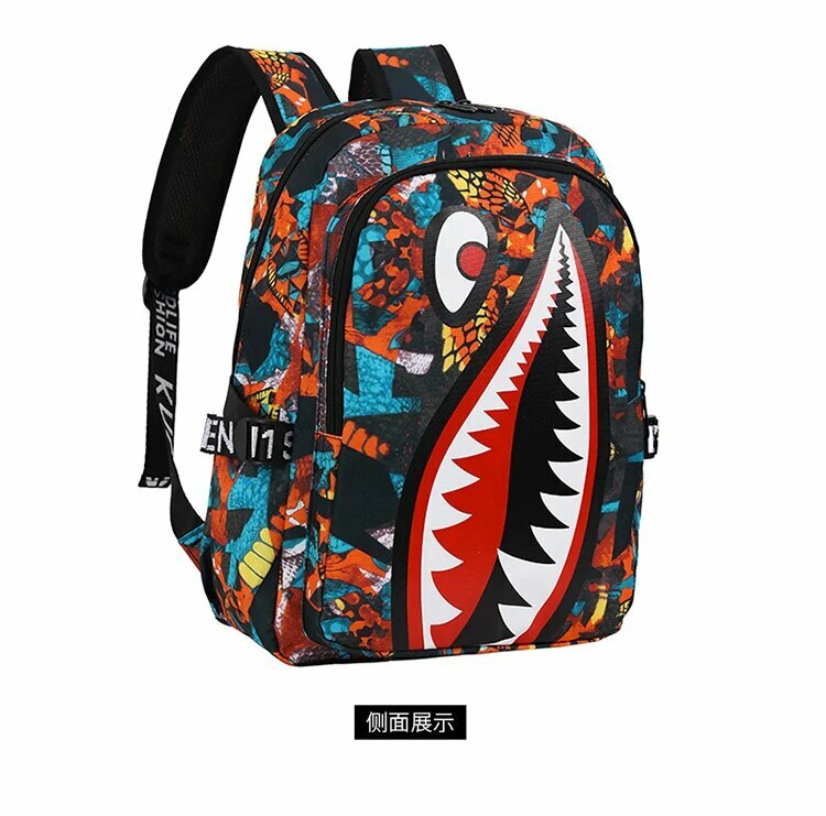 Рюкзак Элементарная Книжная Сумка Дорожный Рюкзак Мультяшный Акула Принт Ранец Ученик начальной школы Рюкзак Мочила Infantil Bolsos