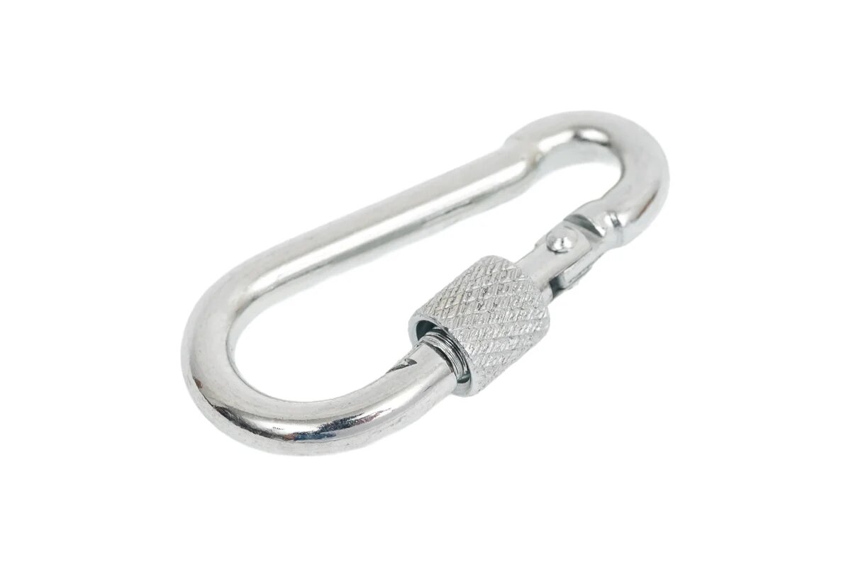 Insparion надёжный пожарный карабин с фиксатором DIN 5299D оцинкованный 4 мм, 1 шт.