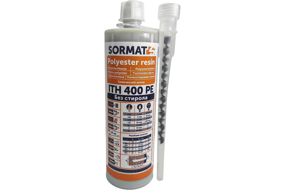 SORMAT ITH 400 PE химический анкер для крепления в бетоне и кирпиче, установка