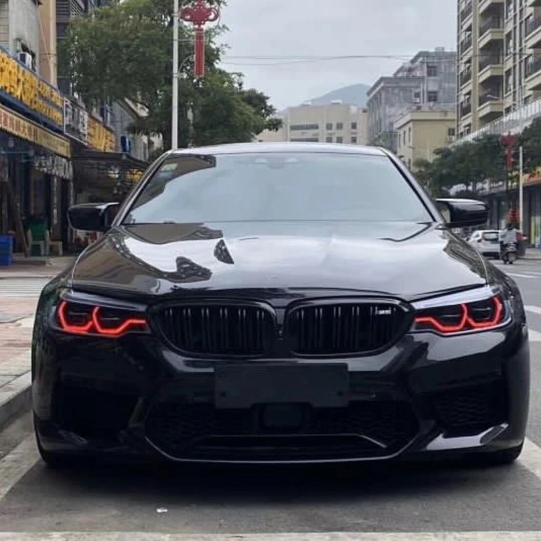 Дневные ходовые устройства, синие фиолетовые чипы, глаза ангела для 2018 2019 2020 BMW G30 G31 F90 M5, светильник, Адаптивная желтая фара Red