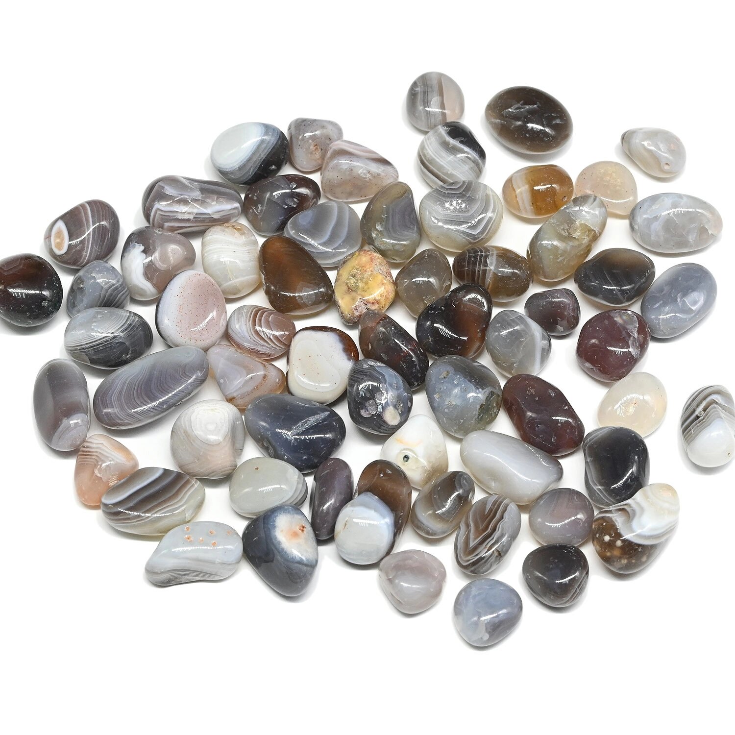 Агат бразильский галтовка фракция 5-15мм, упаковка 100г .