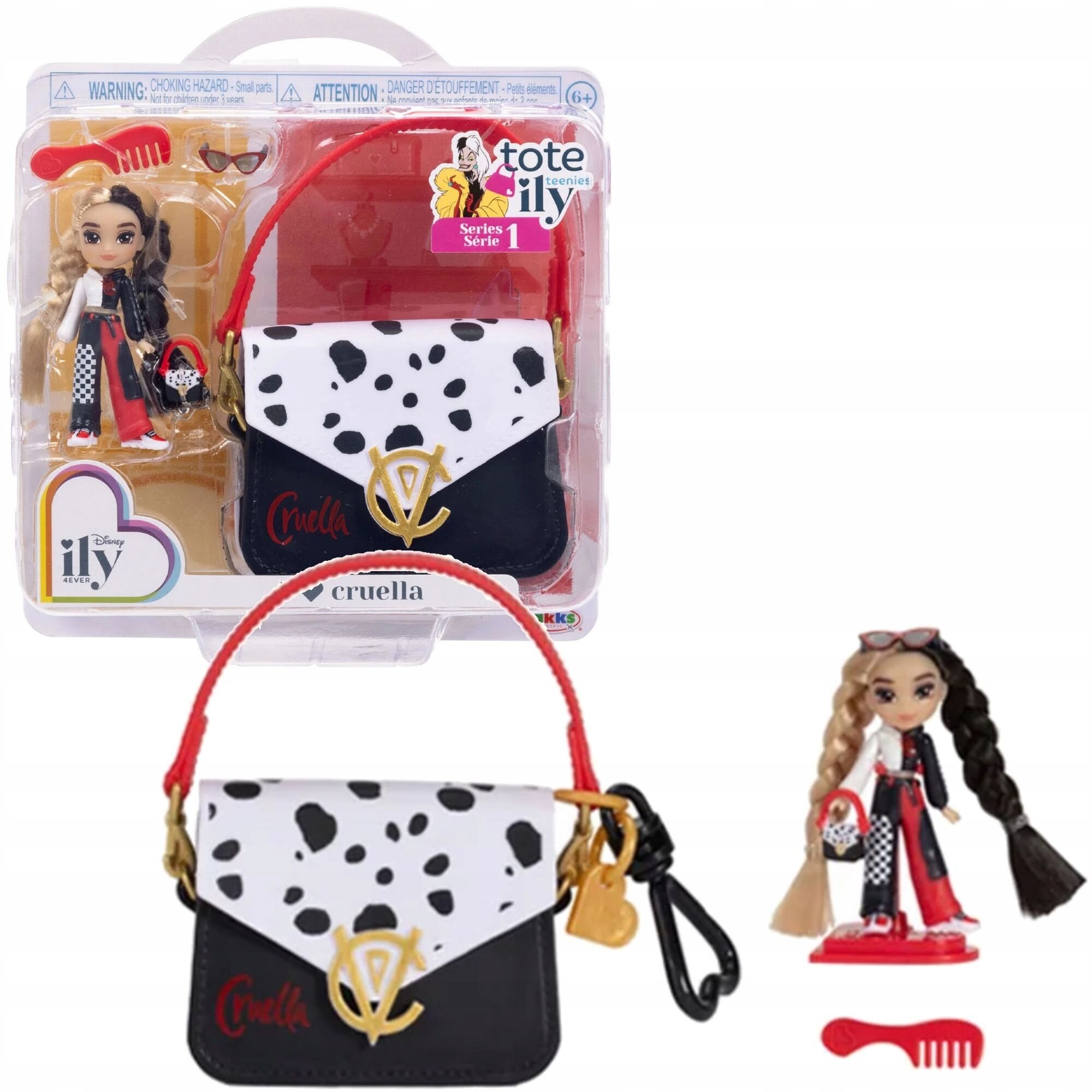 Кукла Disney ILY 4EVER Tote Teenies - Мини-кукла Круэлла 101 Далматинец с набором аксессуаров - Дисней 25382