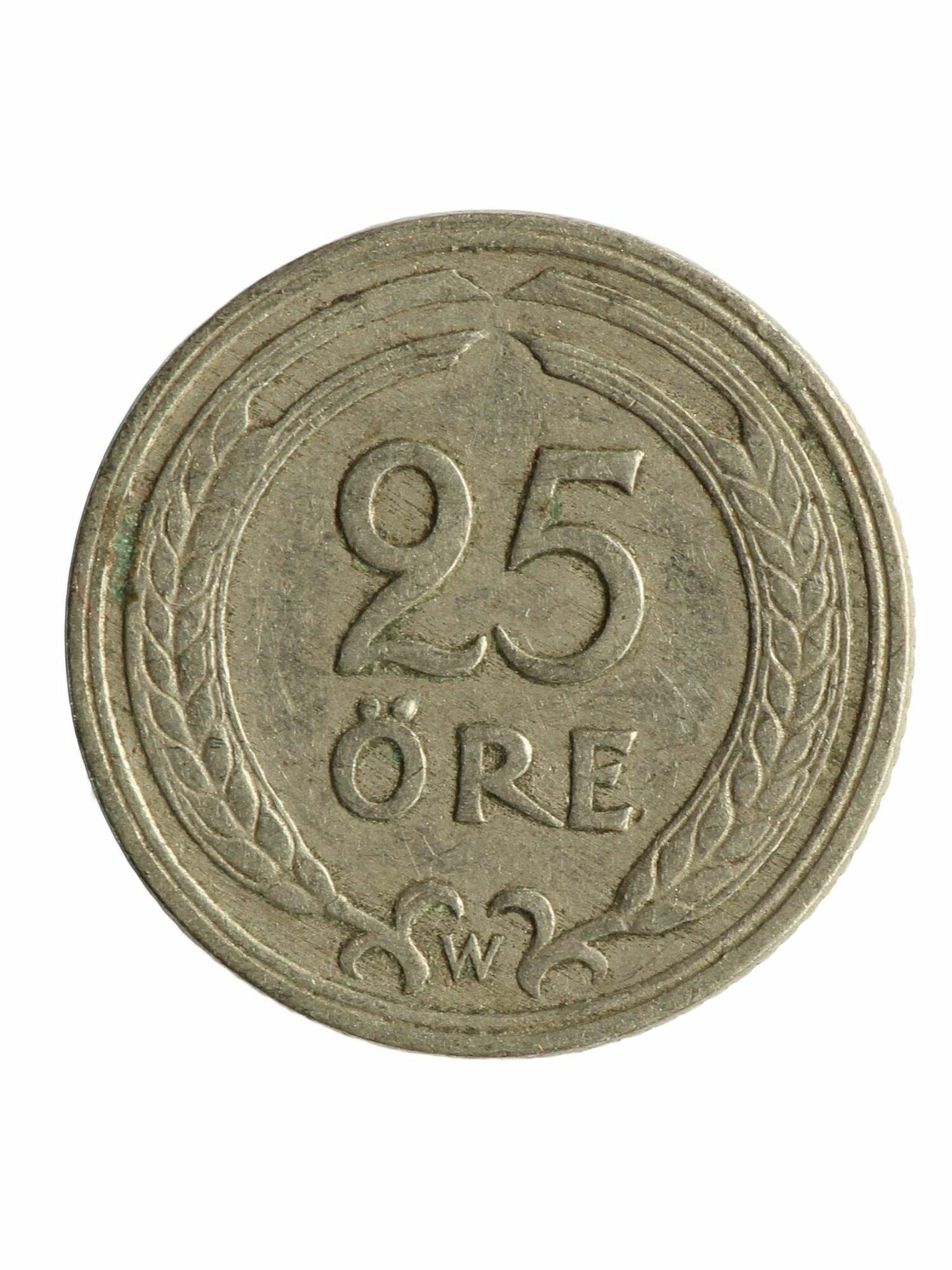 Подлинная монета Швеция 25 эре 1921