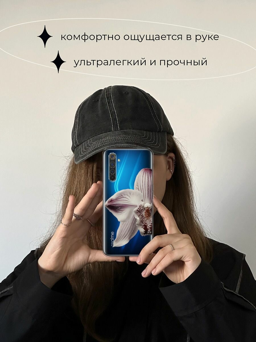 Чехол на Realme 6 Pro / Реалми 6 Про с принтом Белая орхидея — фото 1