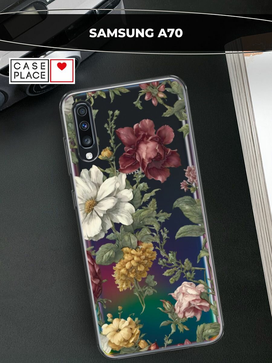 Чехол на Samsung Galaxy A70 / Самсунг Галакси А70 с принтом Акварельные цветы 2