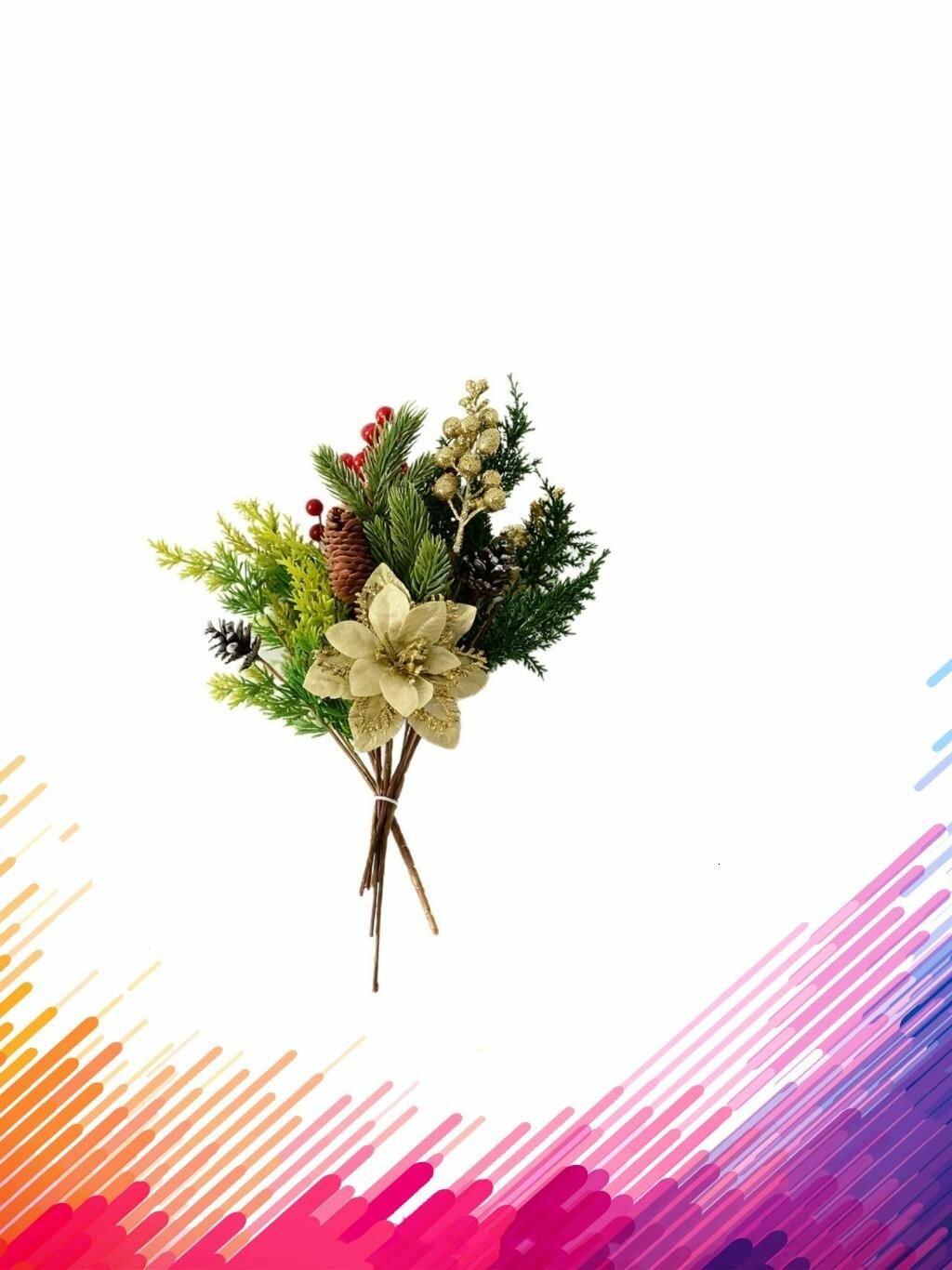 Шелковый букет для декора, Шампанское.