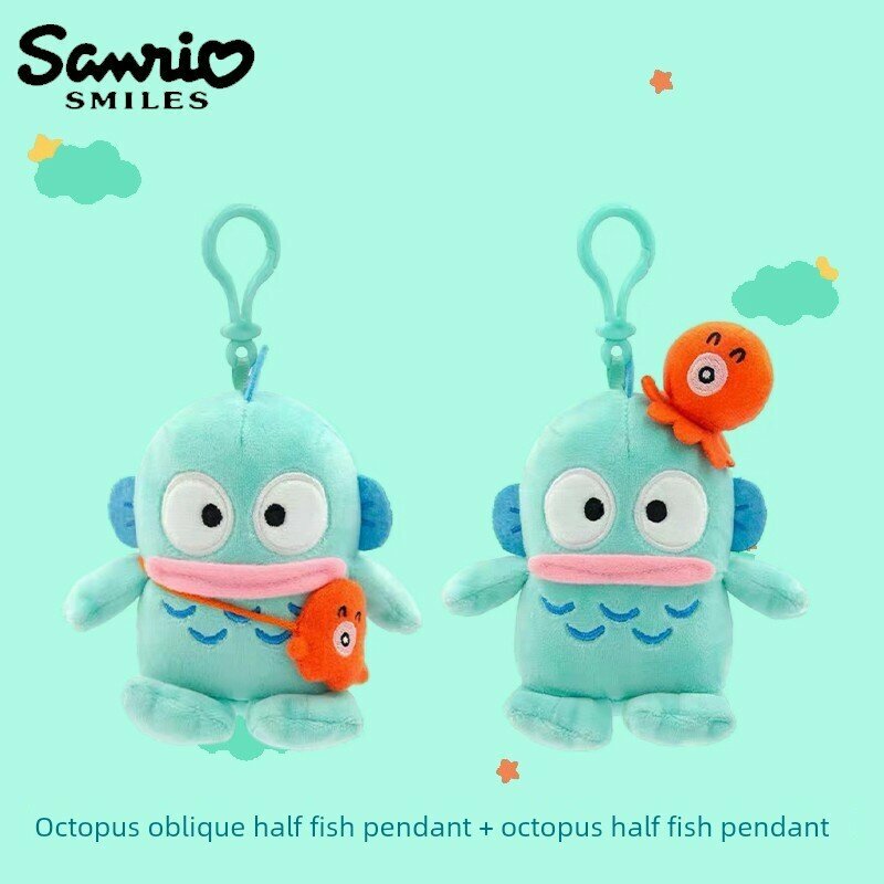 Официальный брелок Sanrio «Русалка Хантон», кукла-рыбка, милый шарм для сумки, маленькое украшение, брелок для рюкзака