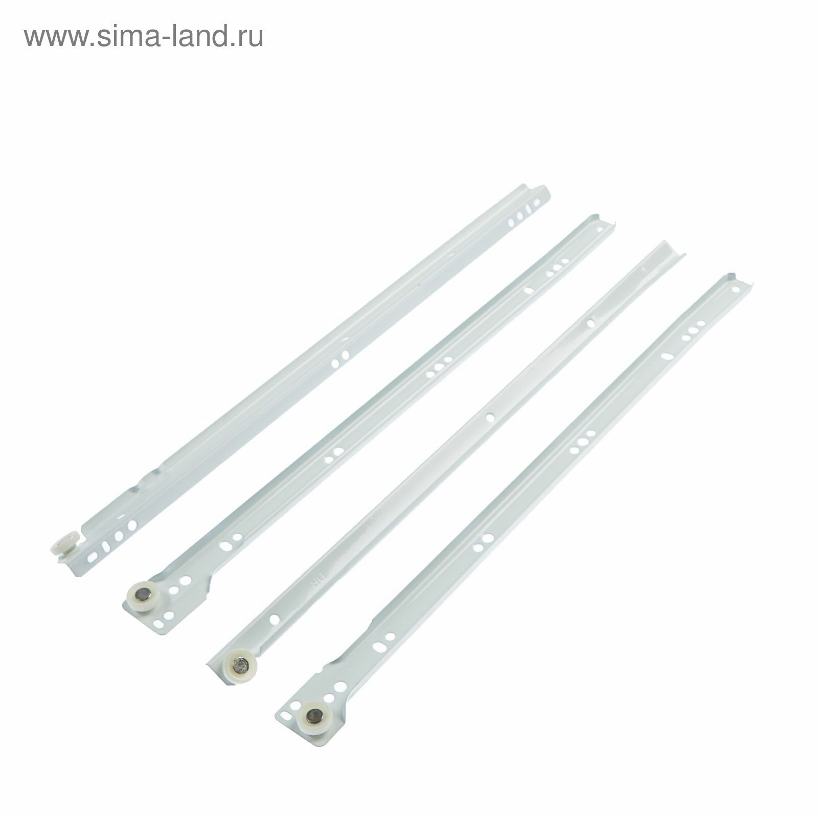 Роликовые направляющие 450 мм, 0.8 мм, цвет: белый, размер упаковки: 3.7 x 2.5 x 45 см.
