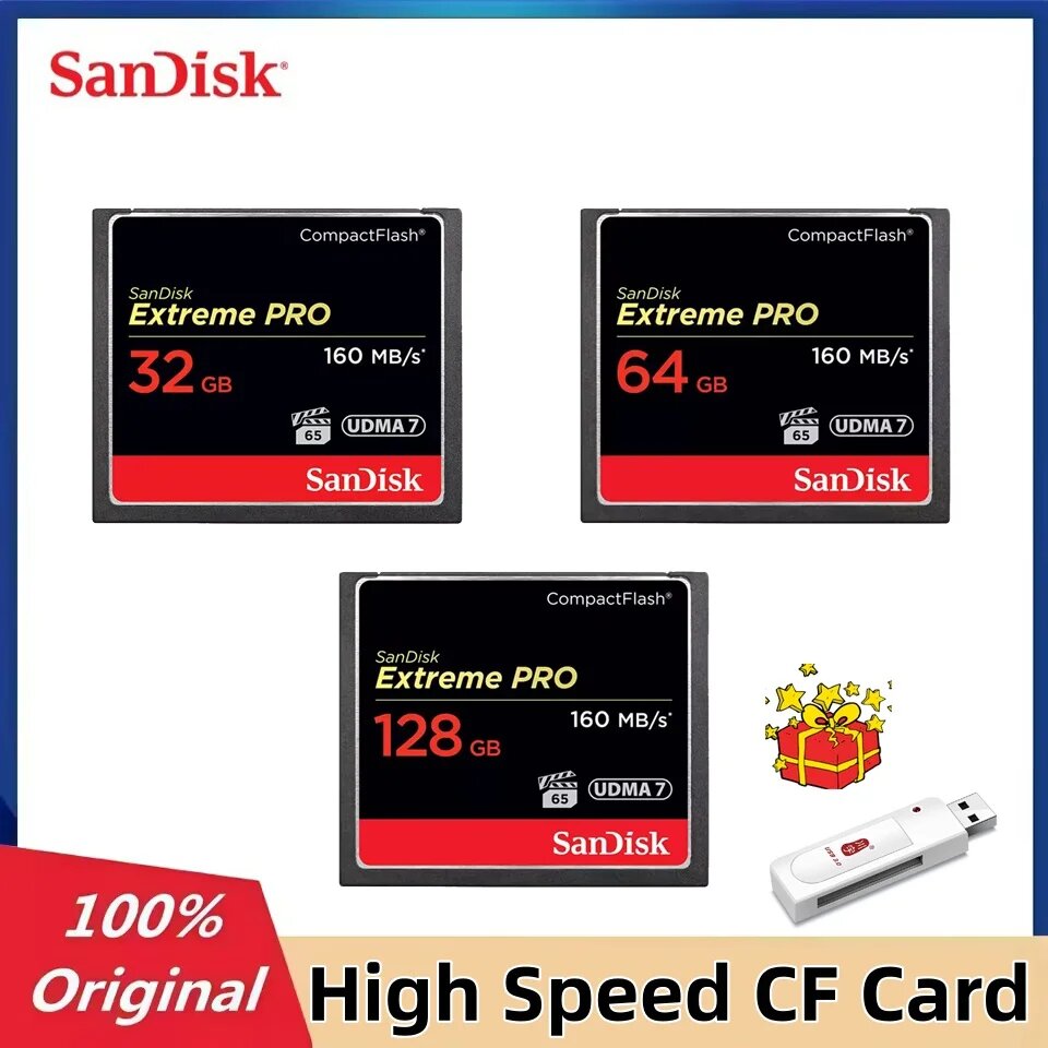 SanDisk Extreme PRO CF карта 32/64/128/256 ГБ 128 ГБ