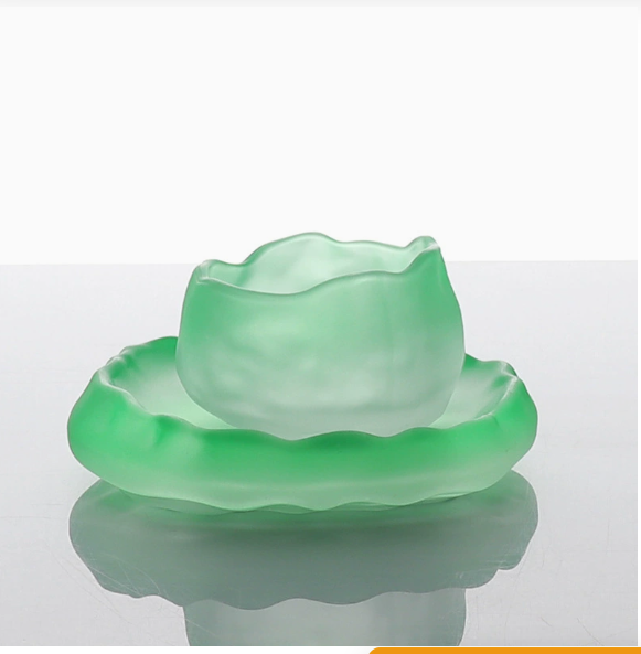 Стаканы для чая и кофе "Изумрудно-зеленые", матовые, японские, стеклянные, 2 шт