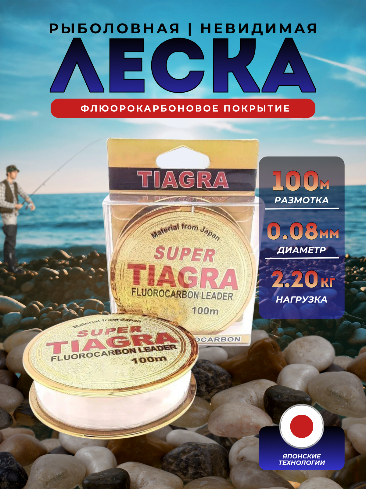 Леска для рыбалки 0,08 мм, 30 м, спиннинга, фидера, поводков, бисера, рыболовная леска тиагра для зимней рыбалки