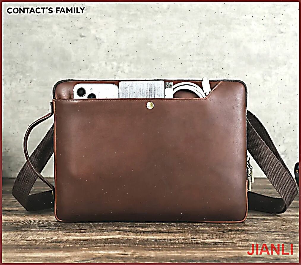 Элитный кожаный чехол-портфель для ноутбука 14.2-