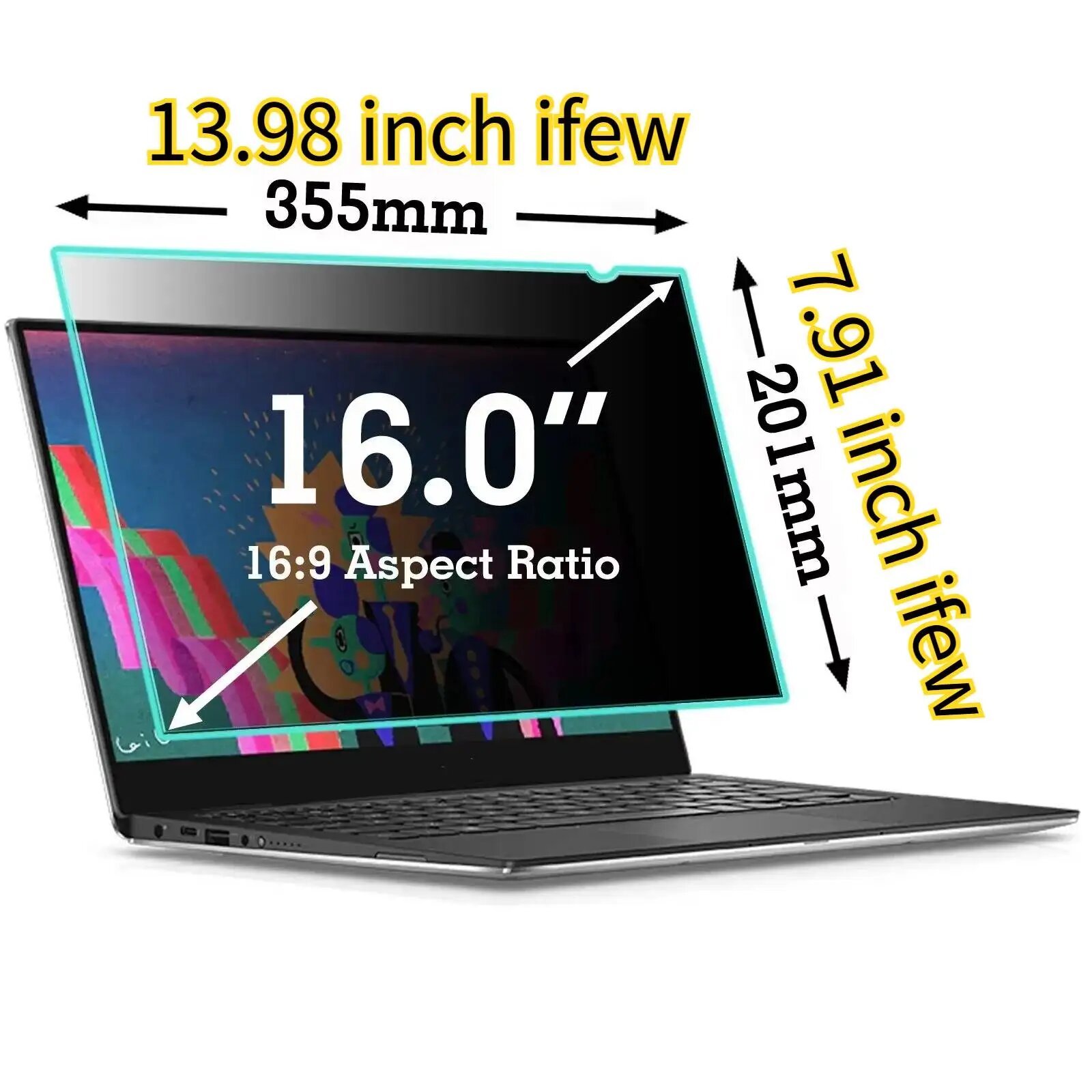 Фильтр конфиденциальности для экрана ifew 12.5-17.3 дюйма 16inch-13.98x7.91