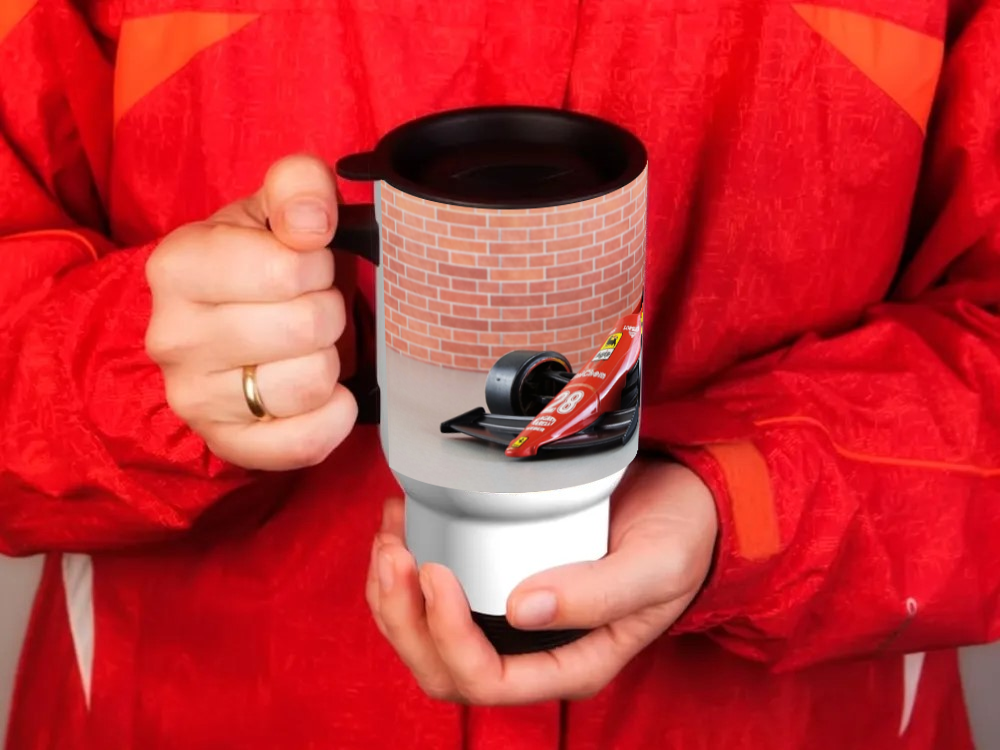 Тремокружка для авто с принтом "Феррари, формула 1, михаэль шумахер" 0.5 л.