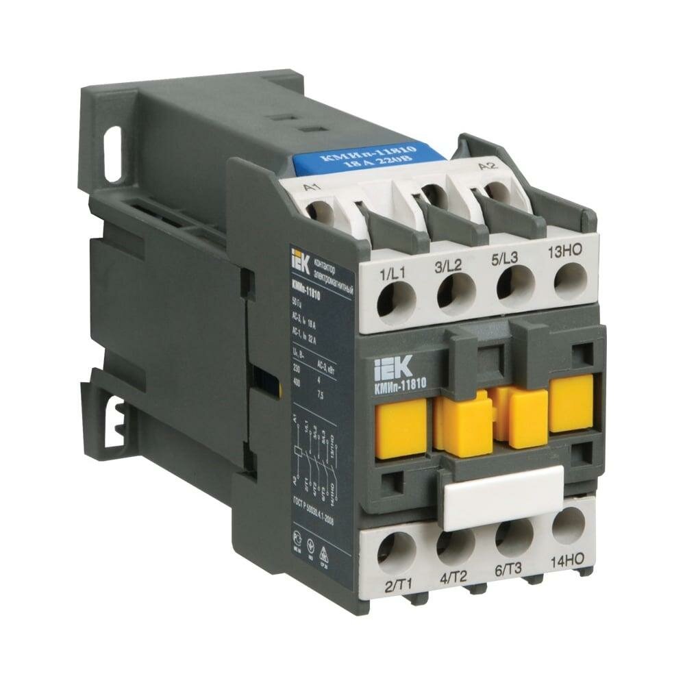 Контактор IEK КМИп-22510, 25А, 220В/АС3, 1НО, ИЭК, KMD21-025-220-10