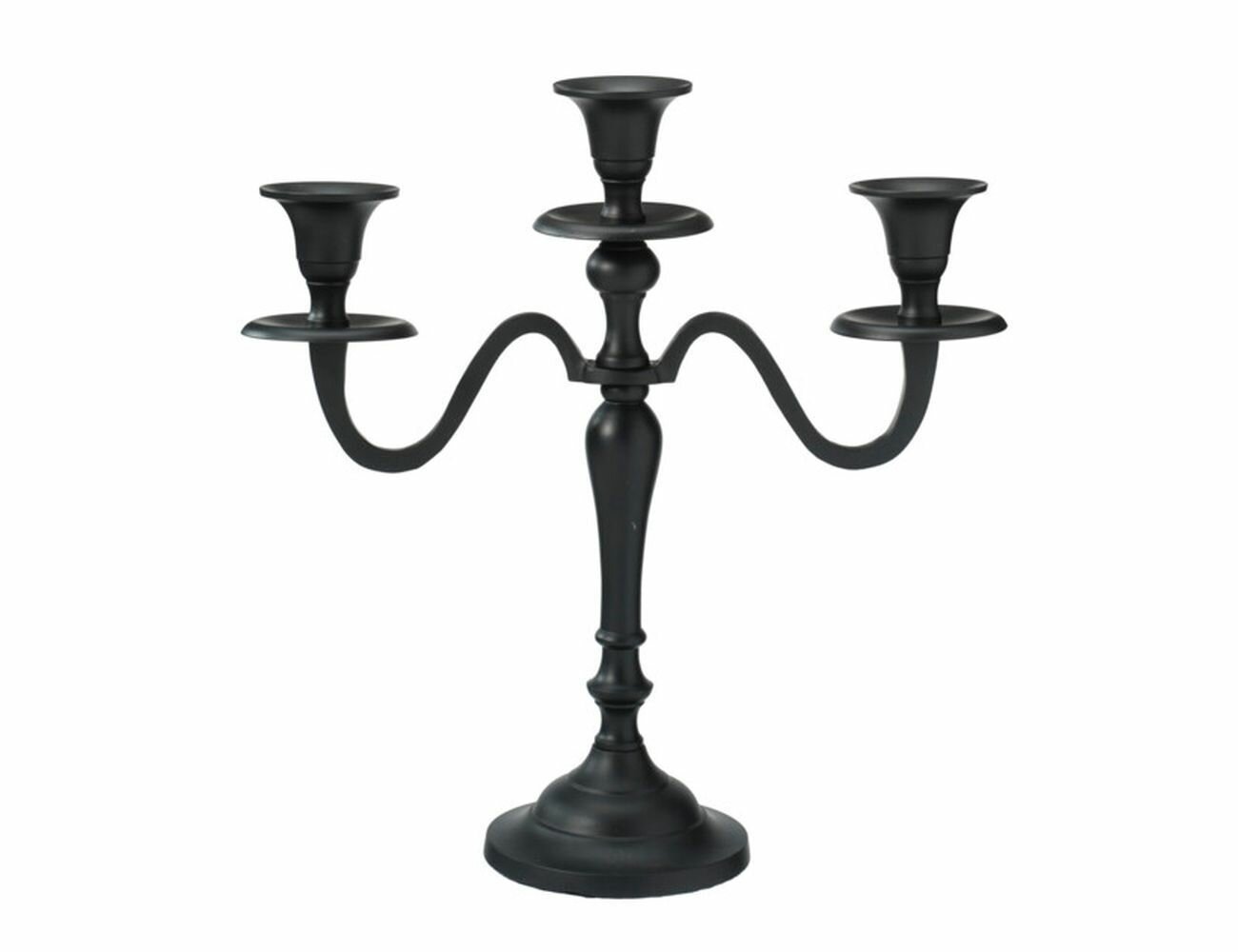 Канделябр божуар на 3 свечи, металл, чёрный, 30 см, Koopman International A67102410-2