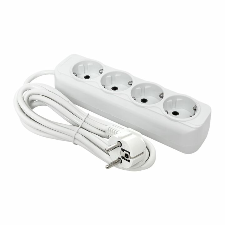 Удлинитель Эксперт/ 4 розетки/ 5 метров/ 16А/3,5кВт с заземлением/ ПВС 3х1/ EKF PROxima