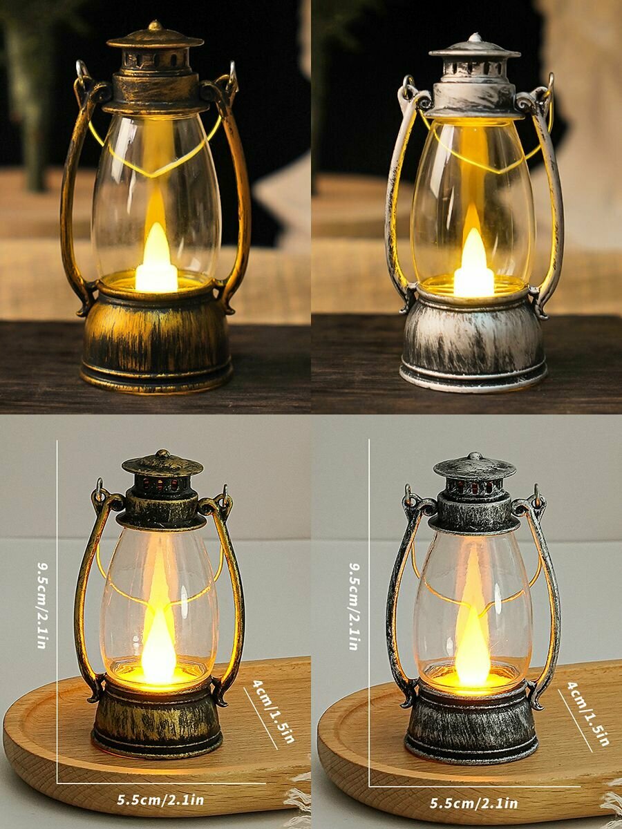 2 штуки, Ретро ручной светильник LED световая гирлянда маленькая керосиновая лампа