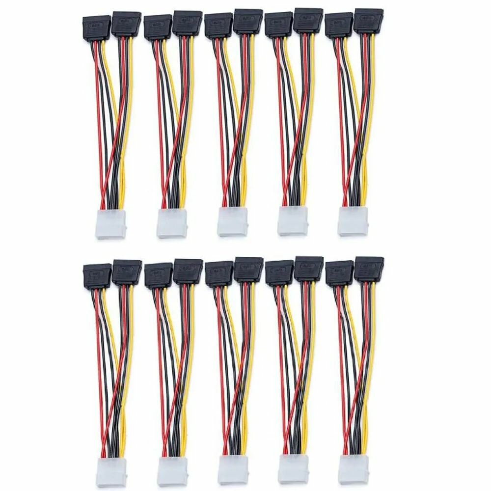 Любимец клиентов.10 шт. адаптер для ноутбука 4Pin IDE Molex на 2 Serial ATA SATA Y разветвитель жесткий диск кабель питания компьютерный кабель