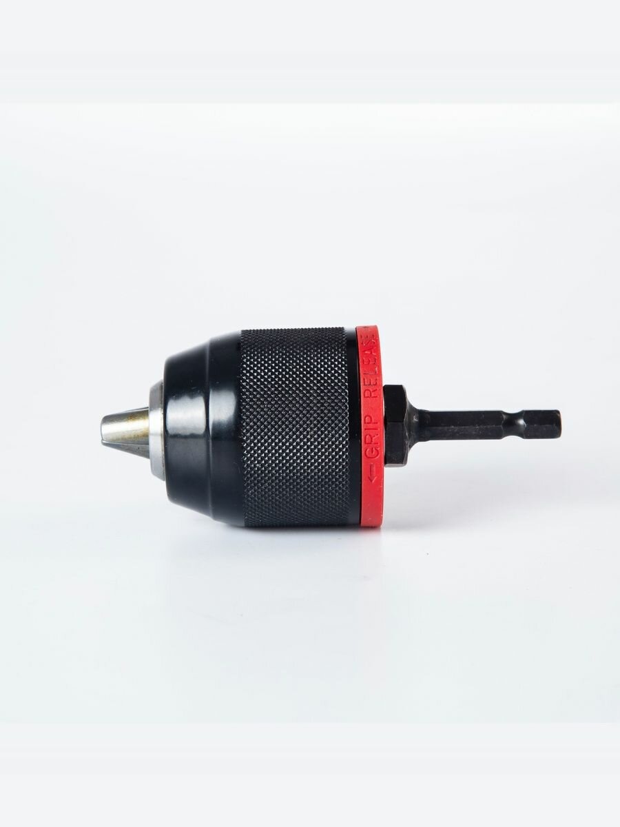 Патрон для шуруповерта быстрозажимной, 1.5-10 мм, резьба 3/8" - 20 UNF + адаптер на винтоверт(1/4, шестигранный хвост) / Патрон для винтоверта + адаптер