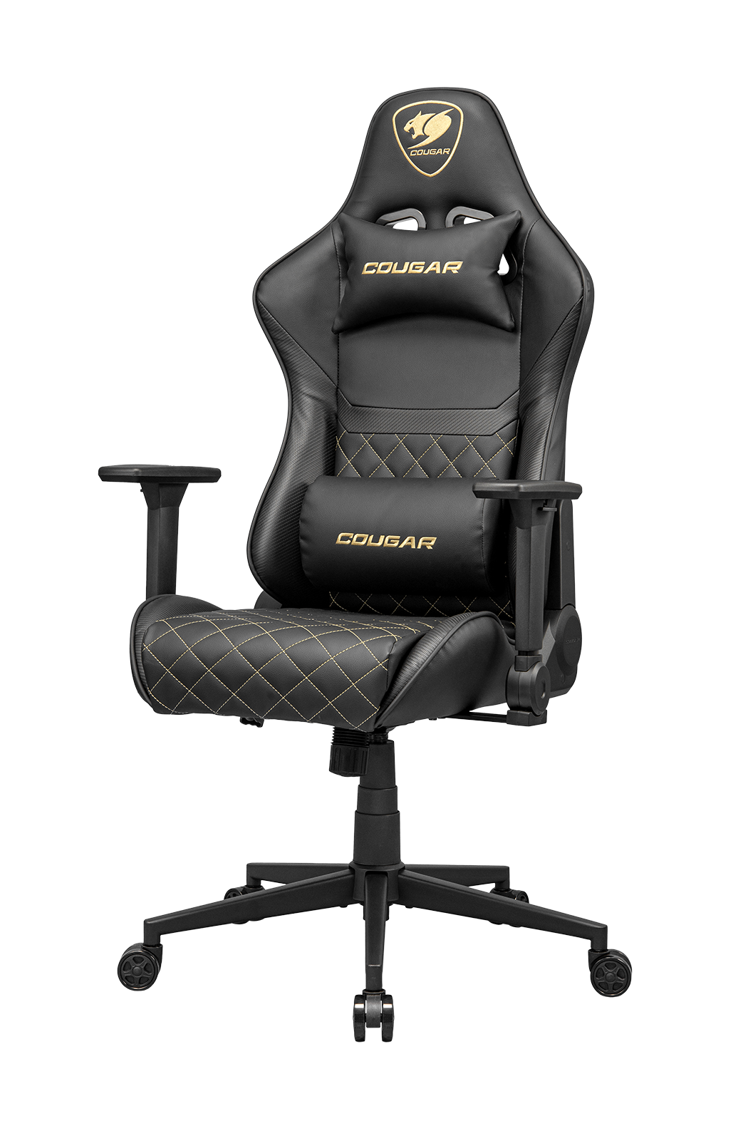 Игровое компьютерное кресло Cougar Armor One V2 Gold, экокожа, черный
