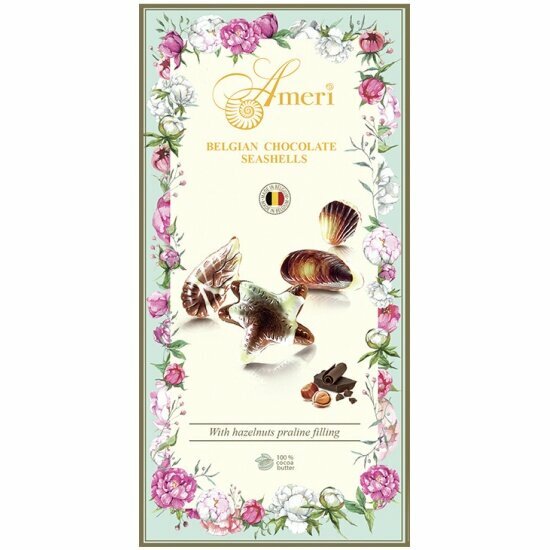 Конфеты Ameri Шоколадные с начинкой пралине "Цветы" 125 г