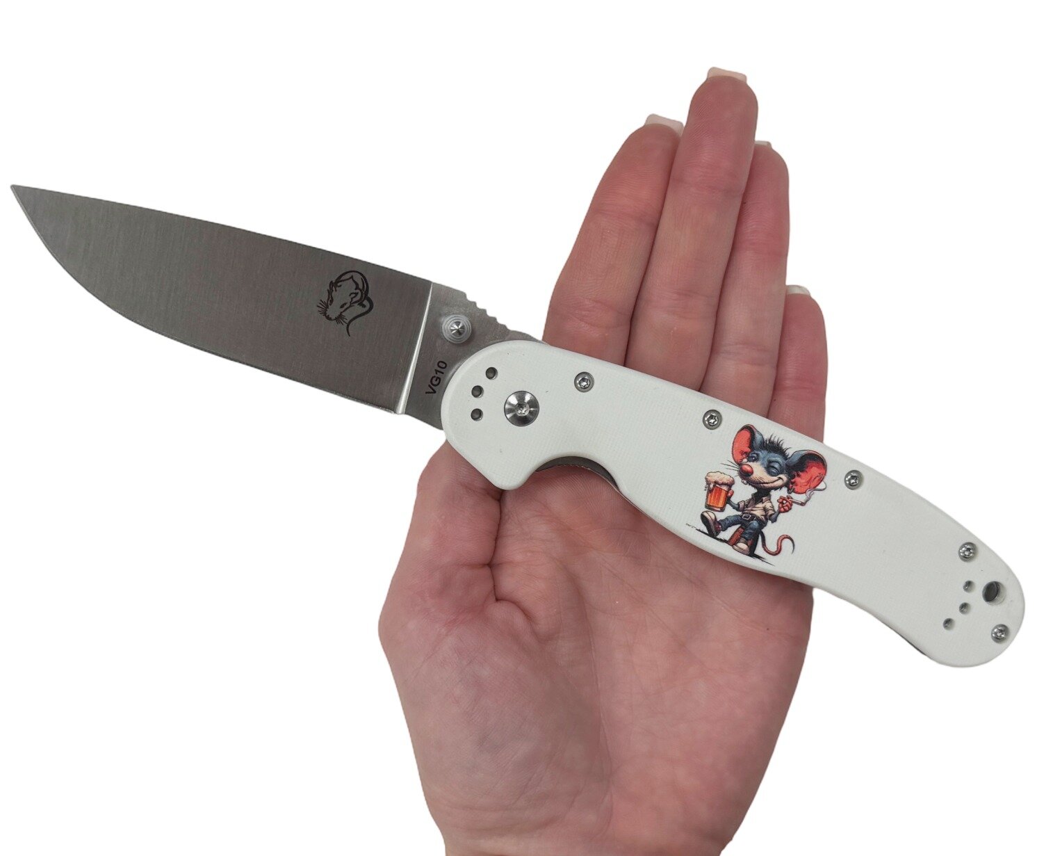 Складной нож Крыса Beer, Steelclaw, сталь VG10, G10 лимитированная версия, rat01-2