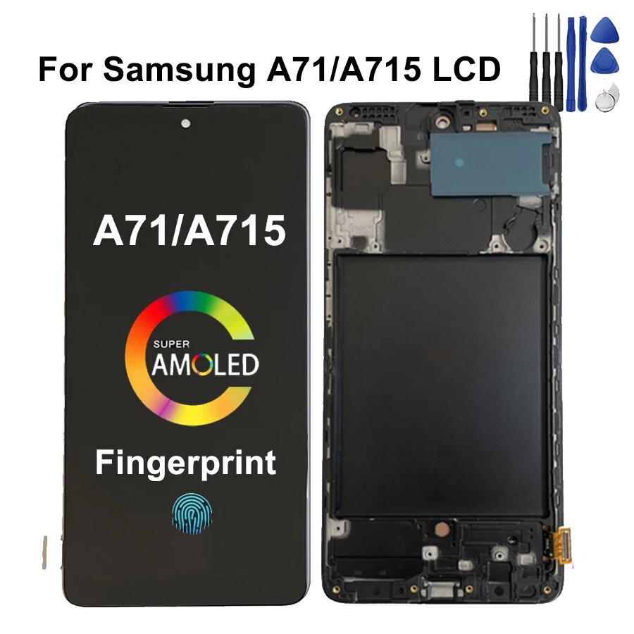 ЖК-дисплей Super AMOLED для Samsung A71, сменный сенсорный экран с дигитайзером в сборе для Samsung A715 A715F A715FD — фото 1