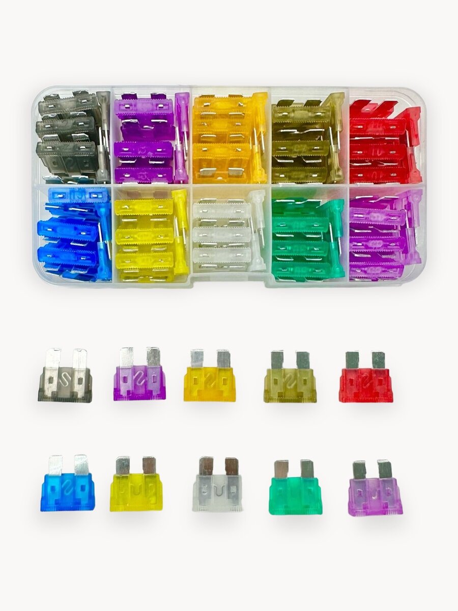 Набор автомобильных предохранителей "Стандарт" 100шт по 10 шт.