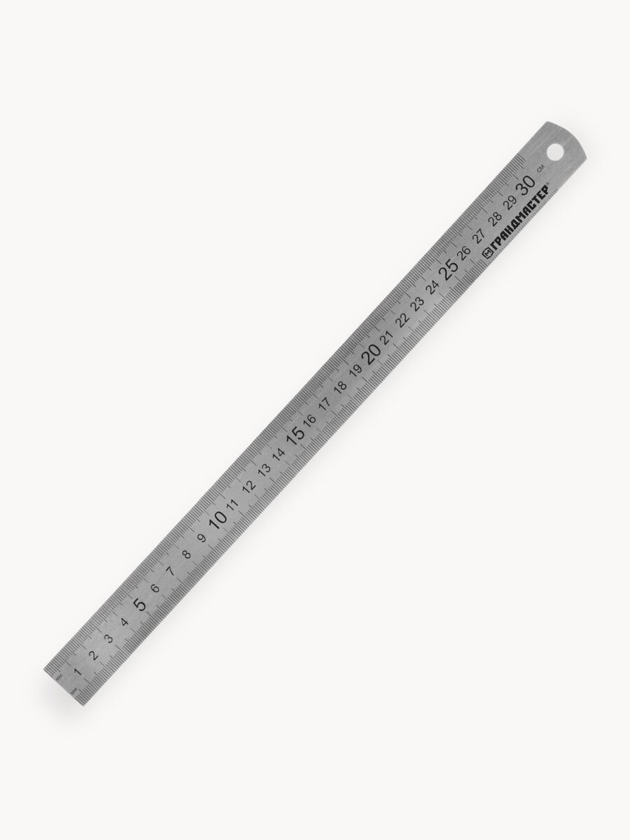 Линейка 30 см школьная для черчения и геометрии металлическая суперпрочная, ПВХ-чехол, Грандмастер, 210813