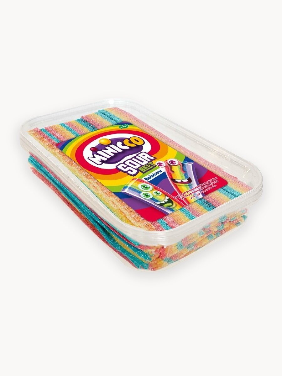 Мармелад MINICCO Sour Belt Rainbow кислый лента Радуга 200г