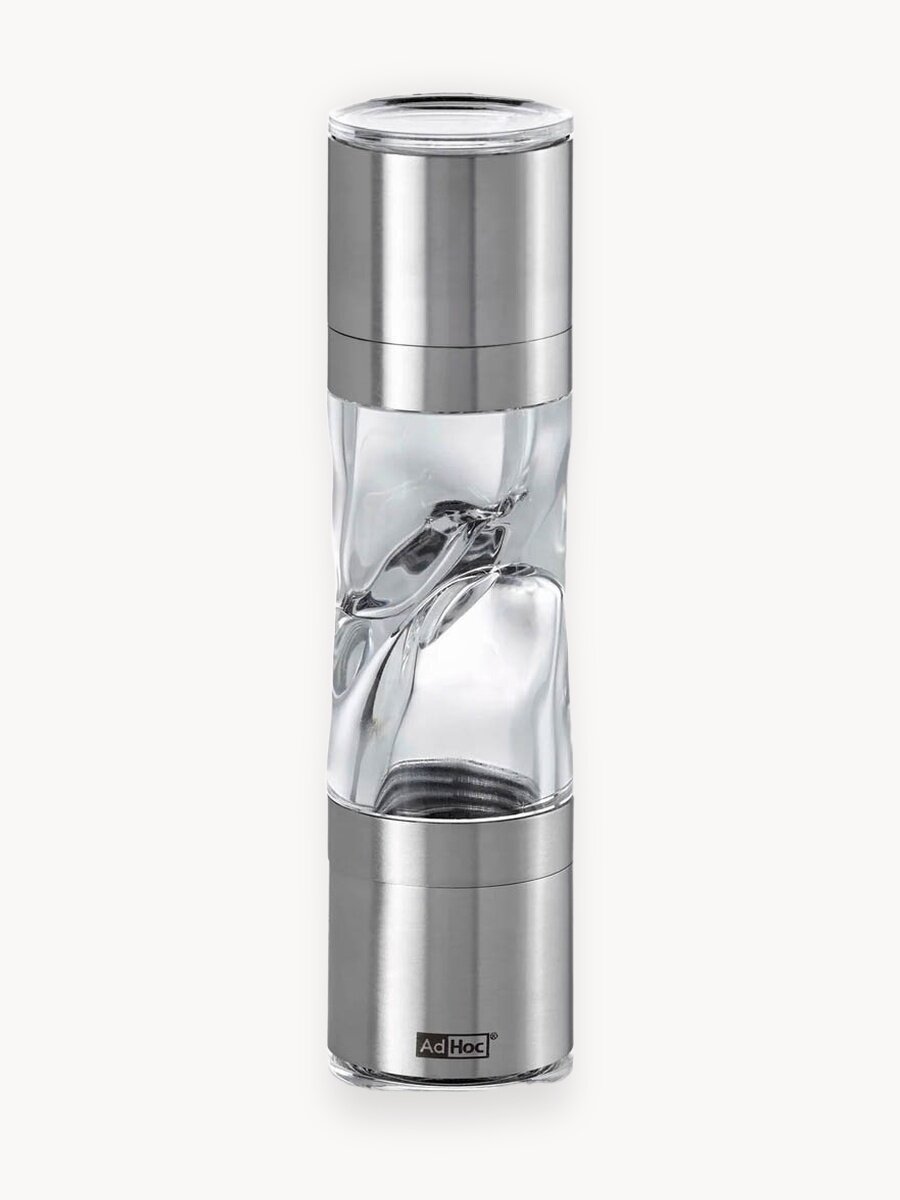 Мельница двусторонняя для специй Adhoc Duospice Mini, 1 шт, серебристая