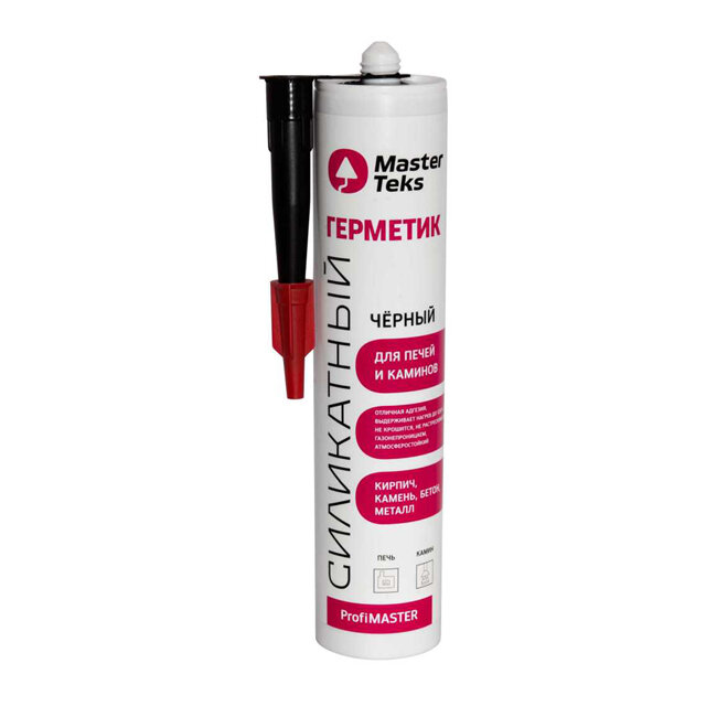 Герметик силикатный MASTERTEKS PM для печей и каминов 260мл черный, арт.9781667