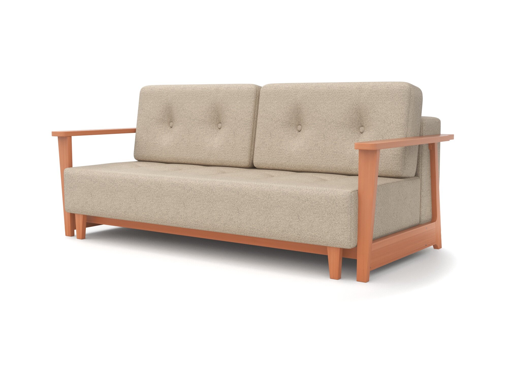 Прямой диван кровать Soft Element Гринрок Ivory трехместный в гостиную, раскладной (еврокнижка), шенилл, скандинавский