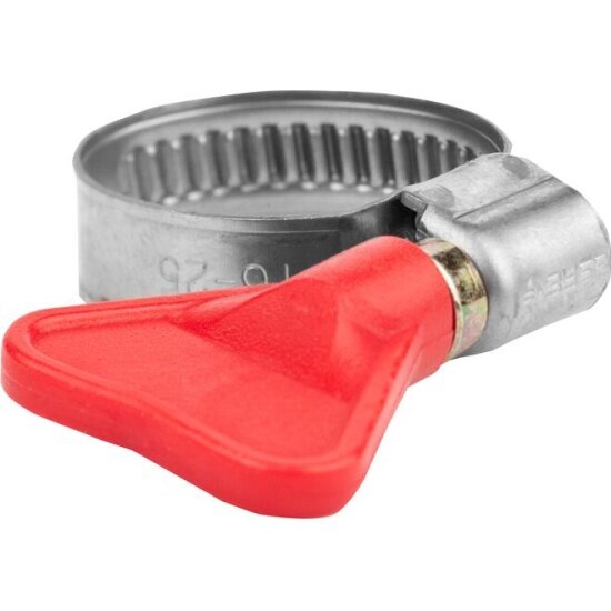 Хомуты Бабочка Зубр нерж. сталь, накатная лента 9 мм, 16-25 мм, 2 шт, Профессионал 37835-16-25