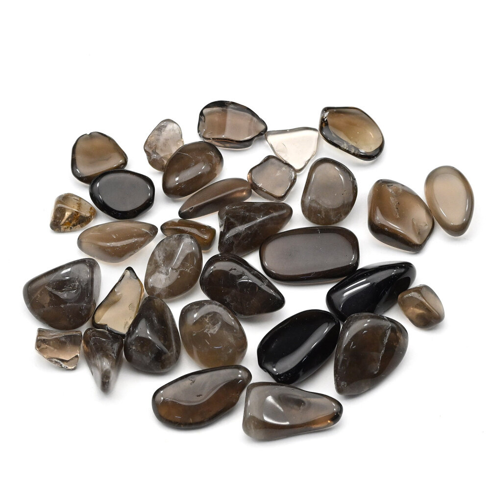 Раухтопаз (дымчатый кварц) галтовка фракция 15-30мм, упаковка 100г .