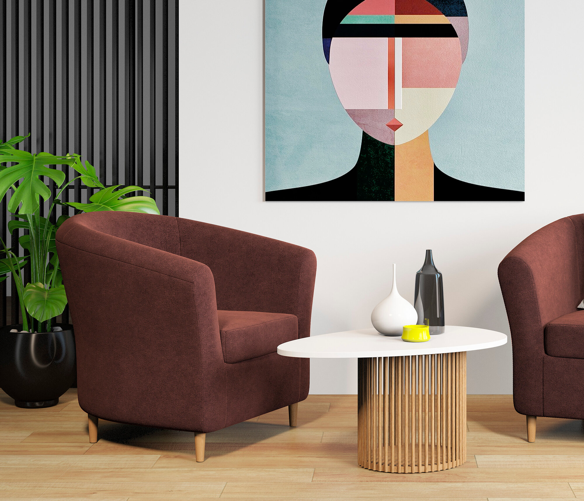 Кресло Евро Лайт, велюр Дрим шоколад, с деревянными ножками, с мягкими подлокотниками, 82.5х82х76 см