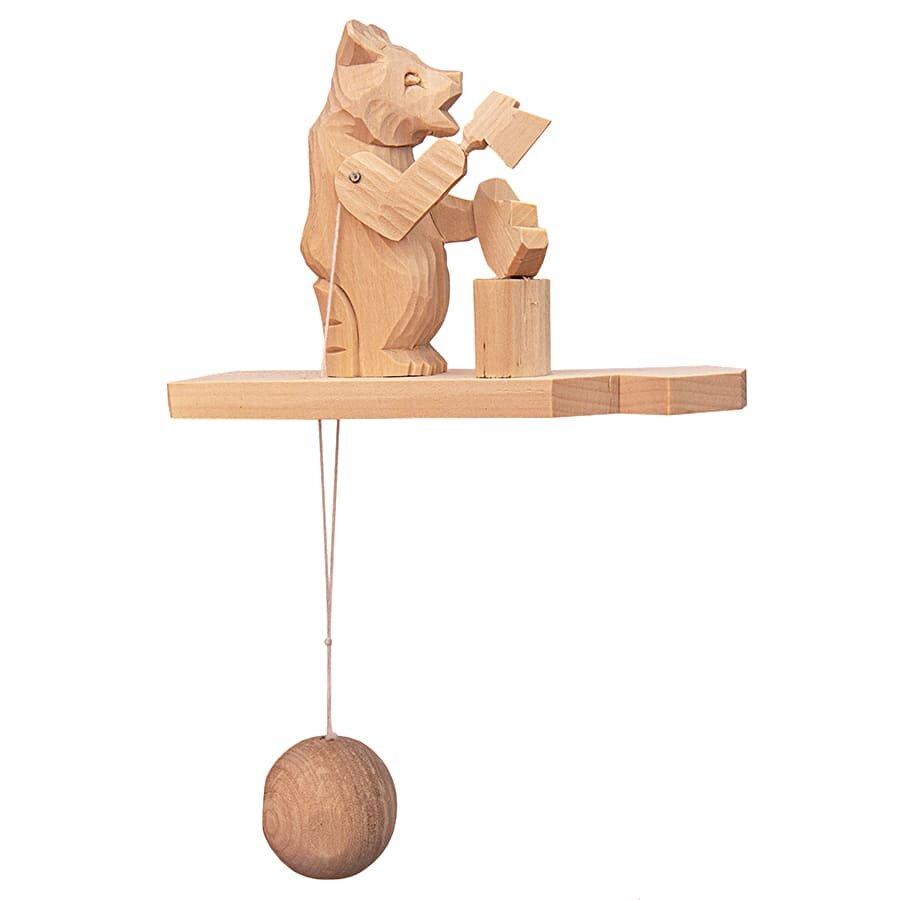 Деревянная игрушка для детей ручная работа Мишка с топором 12 х 9 см