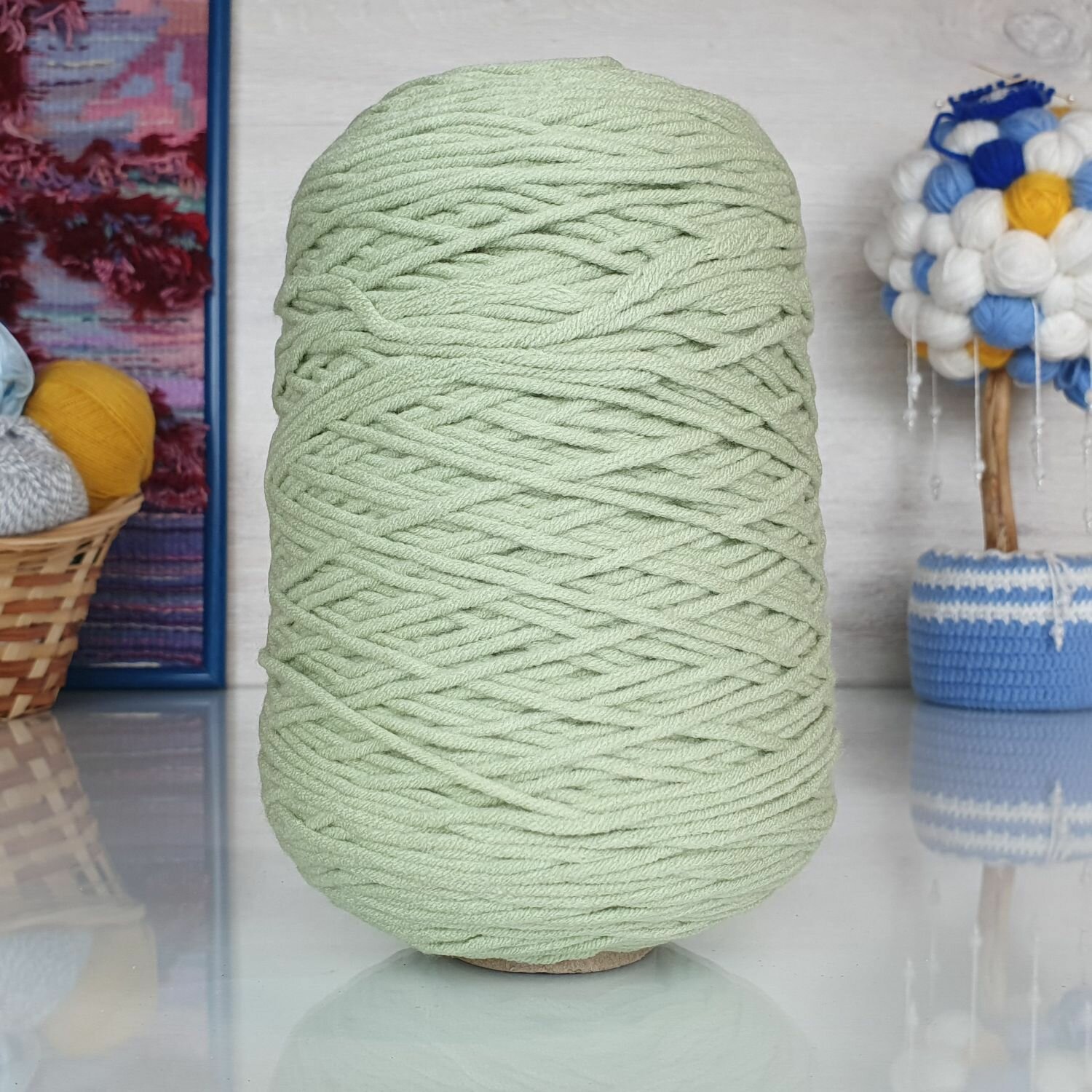 Пряжа MALIK HOBBY Соловей, тафтинг, св. зеленый - 85, 100% акрил, 1 бобина, 400 г, 400 м.