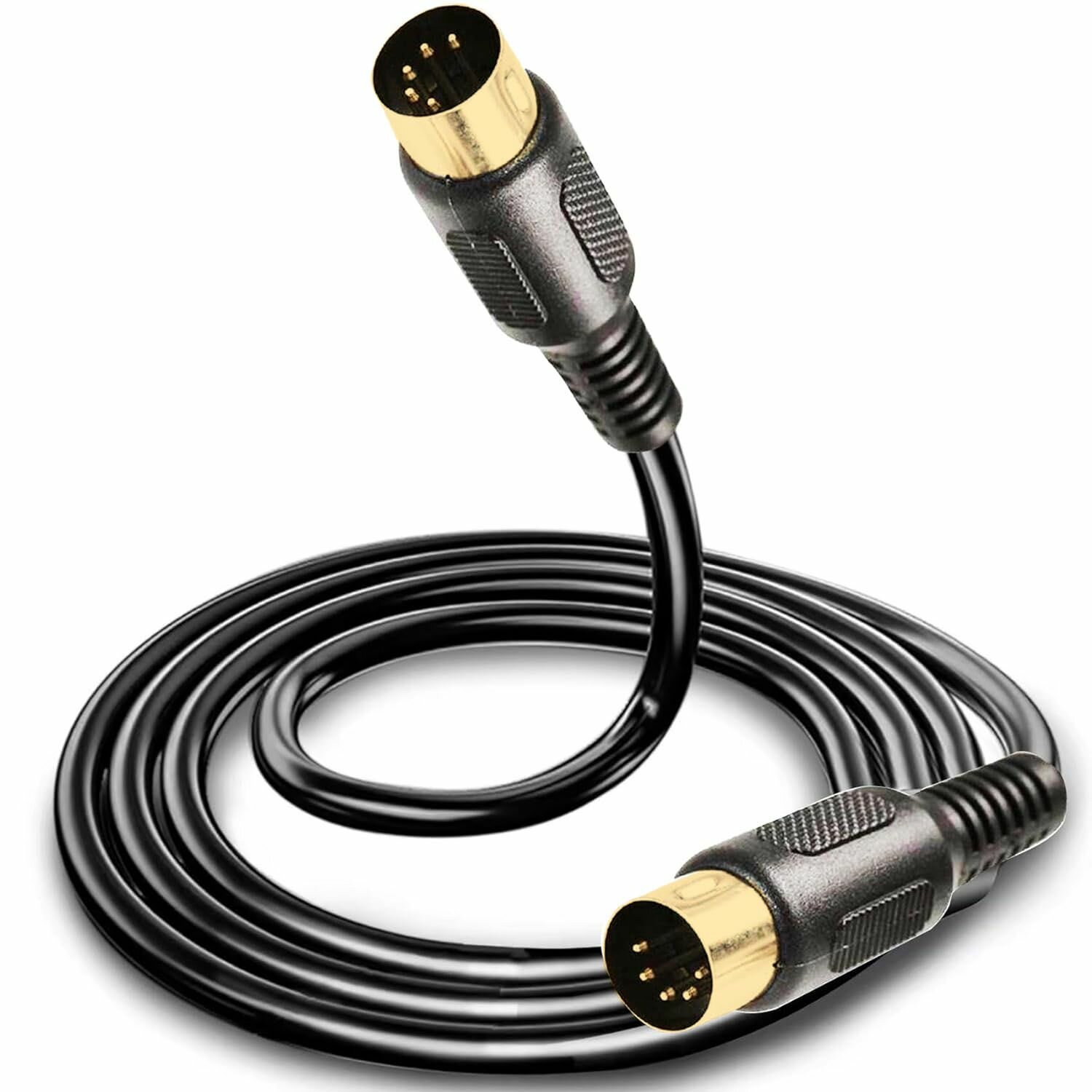 Кабель DIN 5 pin (стерео) (штекер-штекер), 1.5 метра, черный арт. 5-151.