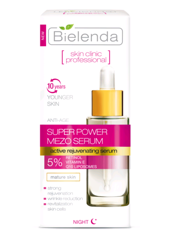 Bielenda Skin Clinic Professional - Super Power Mezo Serum Активная сыворотка с ретинолом и коэнзимом Q10 (ночная) 30 мл.