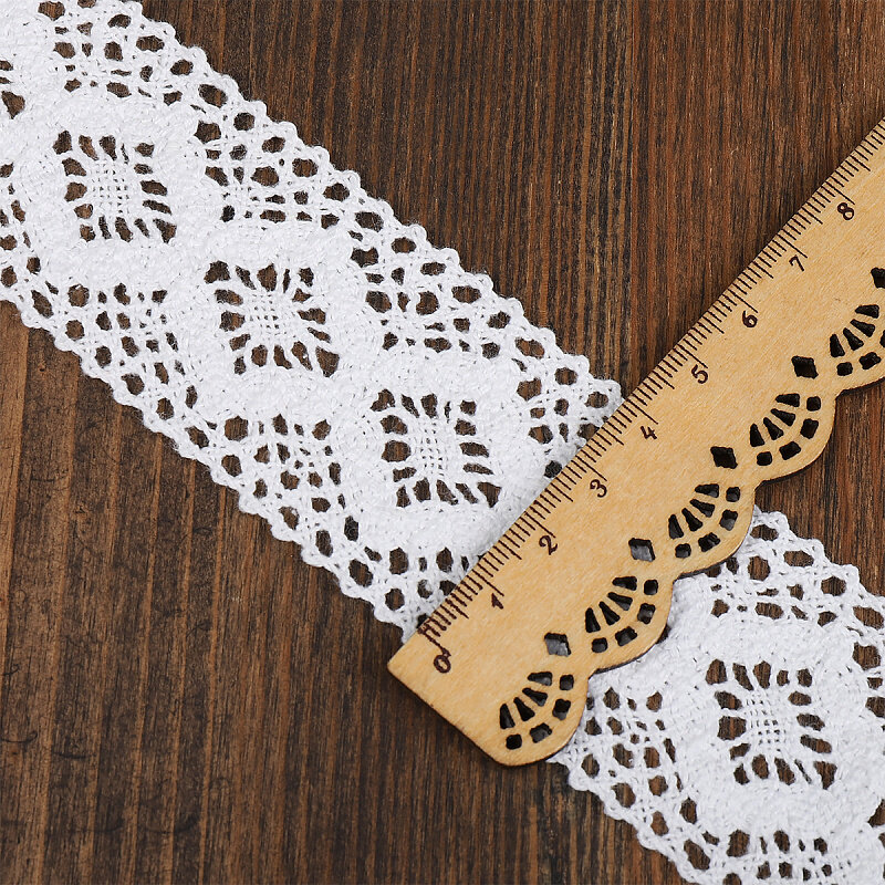 Кружево хлопок (кружево для рукоделия) шир.40мм цв. белый упак.10 м